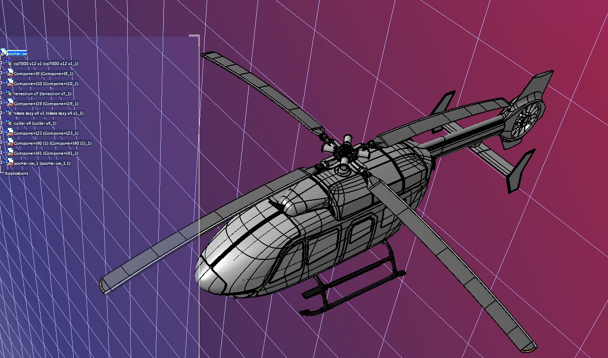 pochari cw直升机造型3D图纸 STEP格式 - KerYi